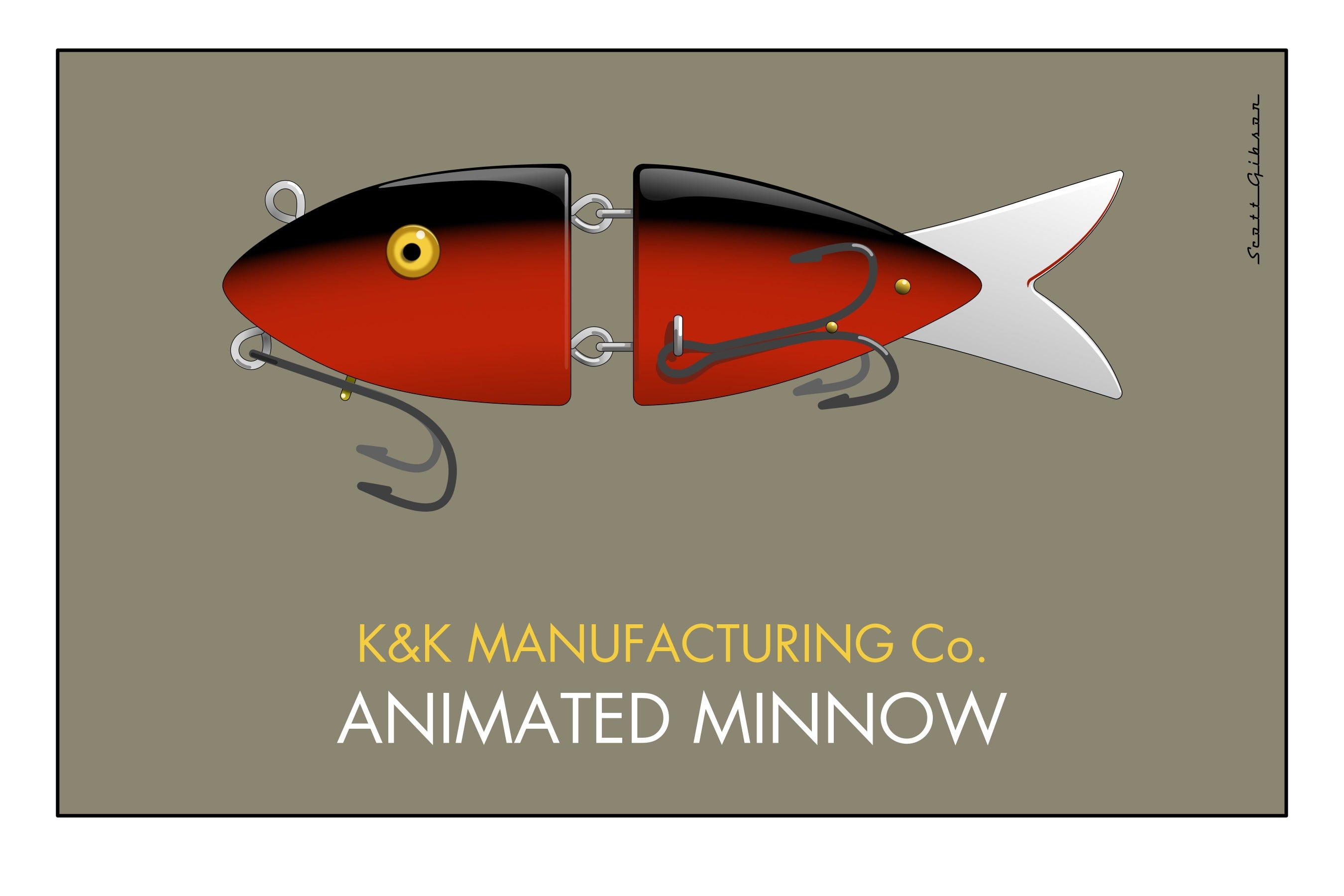 K&K Animated Minnow | Fishing Lure Art | lureclassics.com – Lure Classics