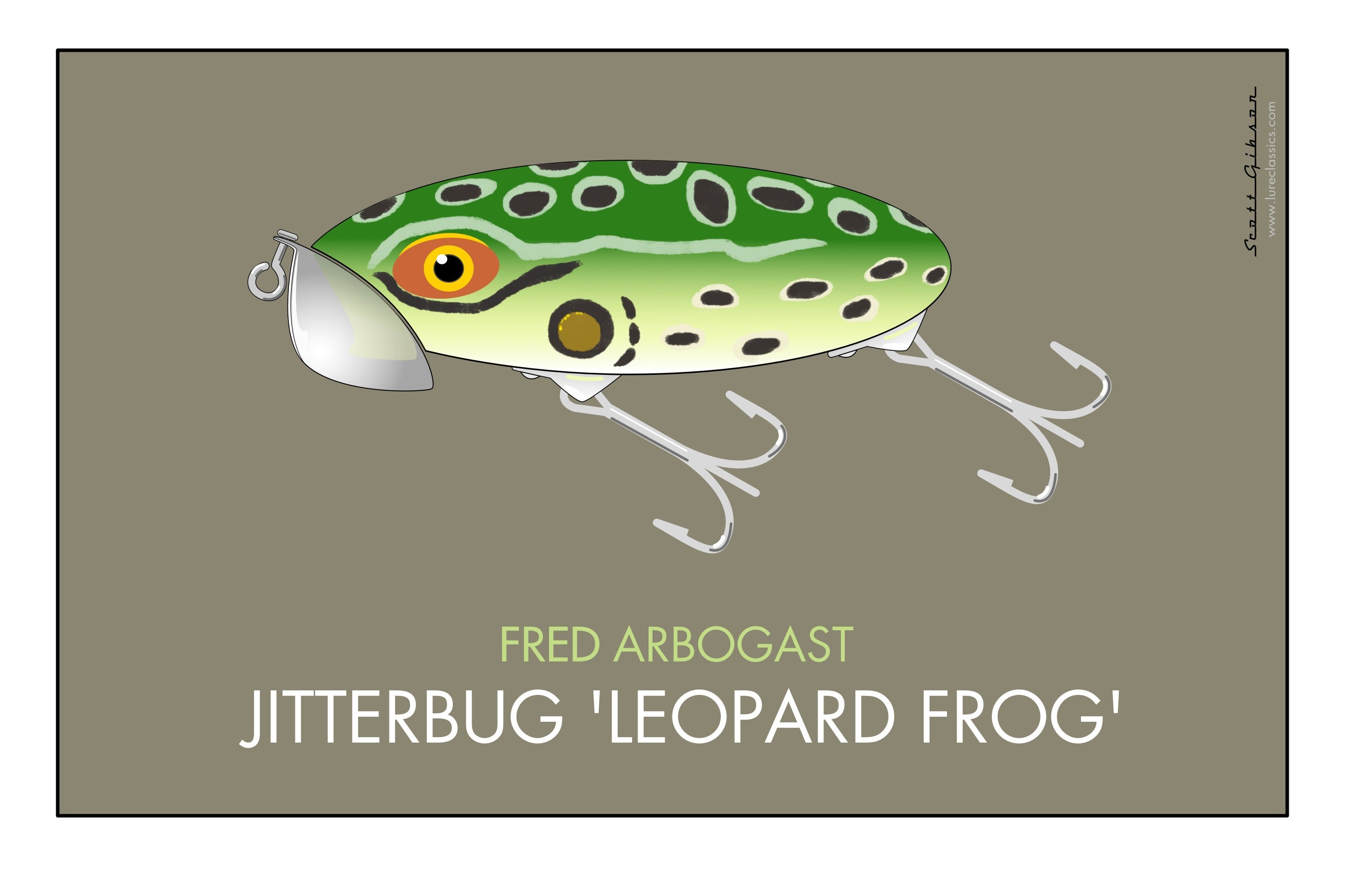 Arbogast Jitterbug 'Leopard Frog' | Fishing Lure Art | lureclassics.com ...