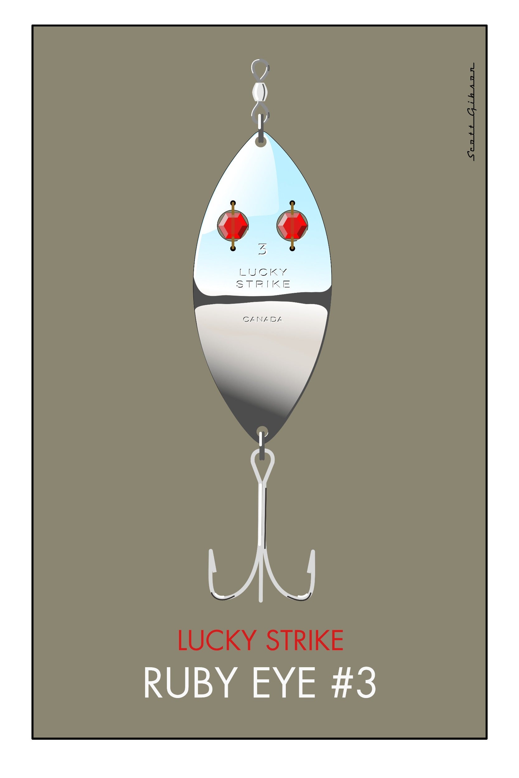 Lucky Strike Ruby Eye #3 | Fishing Lure Art | lureclassics.com – Lure ...